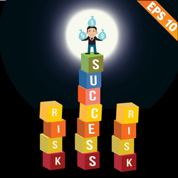Cartoon businessman with risk management concept Vector Image