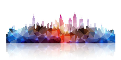 Pixel art cityscape town street 8 bit city Vector Image