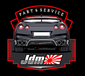 Jdm car template for graphic design Royalty Free Vector