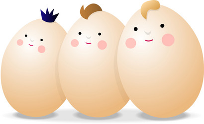 Three eggs - rabbits Royalty Free Vector Image