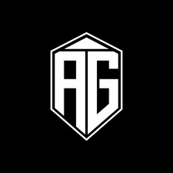 Ag logo monogram shield shape with crown design Vector Image