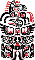 Haida style seamless pattern Royalty Free Vector Image