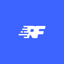 Letter rf fast speed technology modern logo design