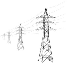 Electric power lines transmitting electricity Vector Image