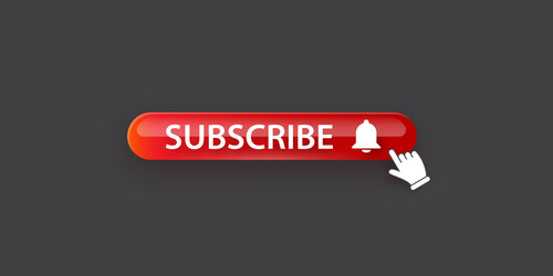 Orange subscribe button with ring bell isolated Vector Image
