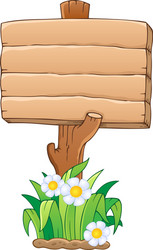 Wooden board theme image 1 Royalty Free Vector Image