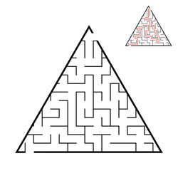 Labyrinth game triangle maze puzzle Royalty Free Vector