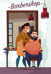 Barber shop cartoon poster Royalty Free Vector Image