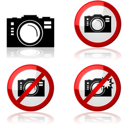 Camera unavailable silhouette icon Royalty Free Vector Image