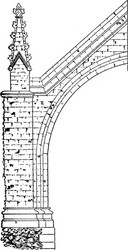 Hanging buttress regular vintage engraving Vector Image