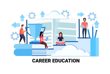 Collective staff training using chart cartoon Vector Image