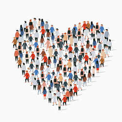 People community heart shape group love crowd Vector Image