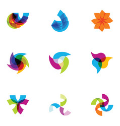 Logo and icons glossy set Royalty Free Vector Image