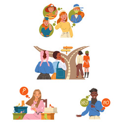 Woman character making her own choice choosing Vector Image