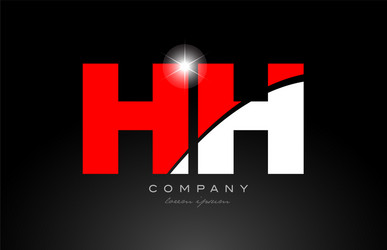 Red white alphabet letter hh h combination Vector Image