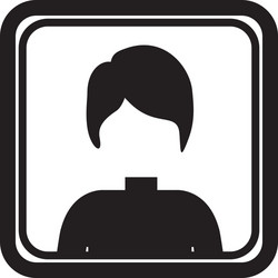 Contour square border with silhouette half body Vector Image