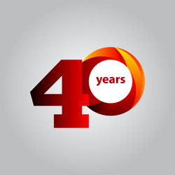 40 years anniversary red ball template design Vector Image