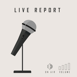 A live report from the microphone in the air Vector Image