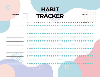 Habit tracker monthly planner tracker Royalty Free Vector