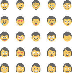 Emoji human brain faces and emotions brainy Vector Image