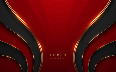 Red and black background with gold lines Vector Image