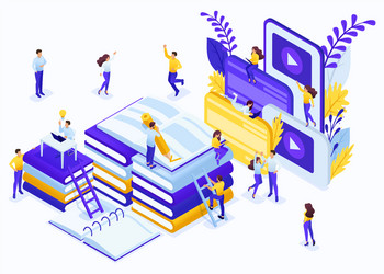 Isometric concept for education Royalty Free Vector Image