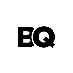 Letter b and q bq logo design template minimal Vector Image