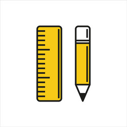 Notebook with yellow pencil on white background Vector Image