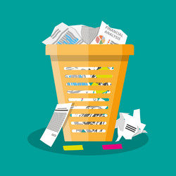 Paper trash icon set garbage recycle concept Vector Image