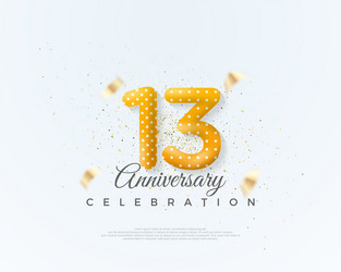 Modern design for 13th anniversary celebration Vector Image