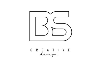 Bs modern letter logo design with swoosh Vector Image
