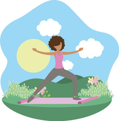 Young woman exercising cartoon Royalty Free Vector Image