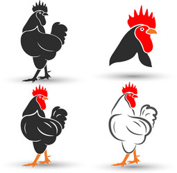 Chicken and fish farm logo design Royalty Free Vector Image