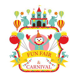 Carnival circus funfair letters Royalty Free Vector Image