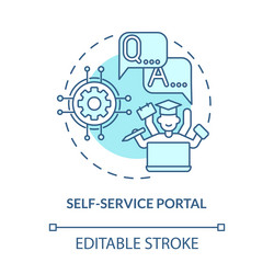 Self-service portal blue gradient concept icon Vector Image