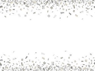 Silver confetti transparent background Royalty Free Vector