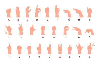 Hands showing sign language alphabet Royalty Free Vector