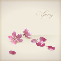 Floral spring thank you pink flowers card Vector Image