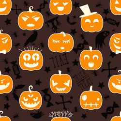 Seamless pattern with - pumpkin ghost spider web Vector Image