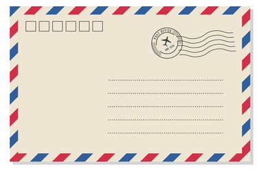 Air mail envelope template decorative paper Vector Image