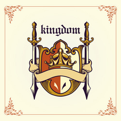Royal coat of arms king and kingdom 3d emblem set Vector Image