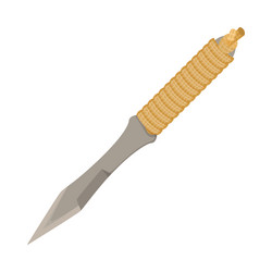 Metal combat dagger with black handle cartoon Vector Image