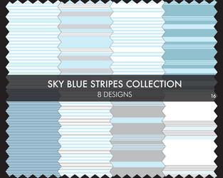 Sky blue stripe seamless pattern collection Vector Image