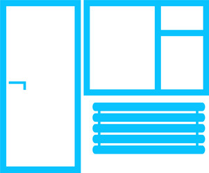 Window and door icon flat Royalty Free Vector Image