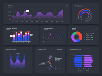 Dashboard infographics trading platform Royalty Free Vector