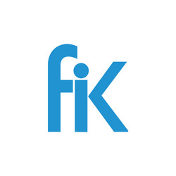 Letter fk simple linked font logo Royalty Free Vector Image