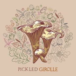 Hand drawn chanterelle mushrooms Royalty Free Vector Image