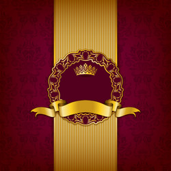 Royal background with ornament shield gold crown Vector Image