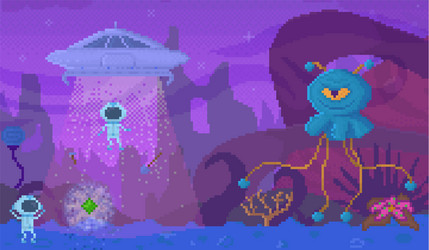 Cartoon ufo space game app icons alien saucers Vector Image