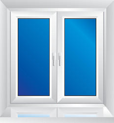 Plastic window frame in house glass Royalty Free Vector